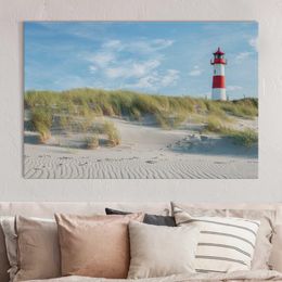 Bilderwelten Akustikbild Leuchtturm an der Nordsee