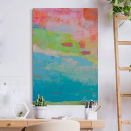 Bilderwelten Akustikbild originell bunt Abstrakt Schallschutzbild - Sommertag am See - Wandbild Wohnzimmer Schlafzimmer
