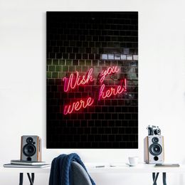 Bilderwelten Akustikbild originell rot Street Art Schallschutzbild - Ich w&uuml;nsche mir - Wandbild Wohnzimmer Schlafzimmer