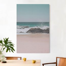 Bilderwelten Akustikbild Strand t&uuml;rkis Motiv Schallschutzbild - Sonniger Strand Mexico - Karibik Wohnzimmer Schlafzimmer