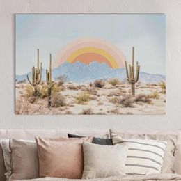Bilderwelten Akustikbild Natur bunt Fotomontage Schallschutzbild - Sonnenuntergang Collage - Berg Wohnzimmer Schlafzimmer
