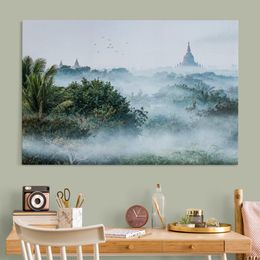 Akustikbild Morgennebel &uuml;ber dem Dschungel von Bagan