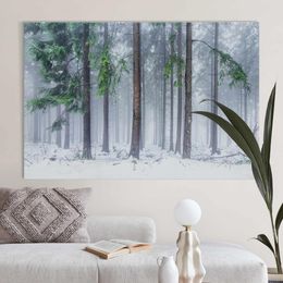 Bilderwelten Akustikbild Nadelb&auml;ume im Winter