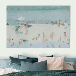 Bilderwelten Akustikbild originell pastell maritim Schallschutzbild - Sandbank im Meer I - Wandbild Wohnzimmer Schlafzimmer