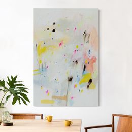 Bilderwelten Akustikbild originell bunt Abstrakt Schallschutzbild - Pastell Konfetti Ausbruch - Wandbild Wohnzimmer Schlafzimmer