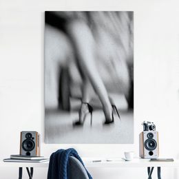 Bilderwelten Akustikbild Portrait schwarz weiss modern Schallschutzbild - Walking in Paris - Erotik Wohnzimmer Schlafzimmer