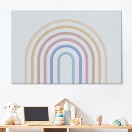 Bilderwelten Akustikbild pastell modern Aquarell - Pastell Regenbogen - Regenbogen Kinderzimmer Baby M&auml;dchen Jungen