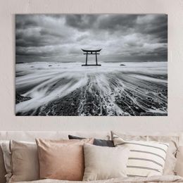 Bilderwelten Akustikbild Japanisches Torii im Meer