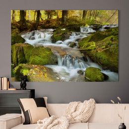 Akustikbild Wasserfall herbstlicher Wald
