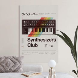 Bilderwelten Akustikbild originell bunt Fotomontage Schallschutzbild - Synthesizers - Club - Wandbild Wohnzimmer Schlafzimmer