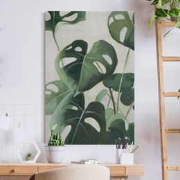 Bilderwelten Akustikbild originell beige Tropisch Schallschutzbild - Tropische Pflanzenstudie II - Pflanzen Wohnzimmer Schlafzimmer