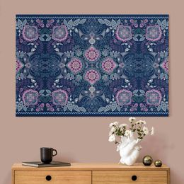 Akustikbild Detailliertes Boho Muster in Blau