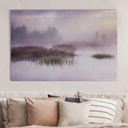 Bilderwelten Akustikbild See im rosanen Licht