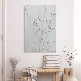 Bilderwelten Akustikbild beige Tropisch Schallschutzbild - Zarte Knospen am Wildblumenzweig - Gr&auml;ser Wohnzimmer Schlafzimmer