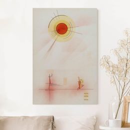 Bilderwelten Akustikbild originell beige Abstrakt Schallschutzbild - Wassily Kandinsky - Strahlen - Wandbild Wohnzimmer Schlafzimmer
