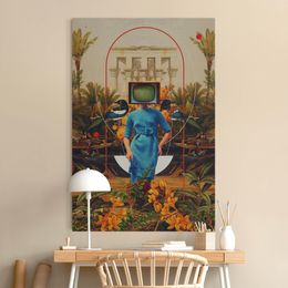 Akustikbild Retro Dschungel Fernseher