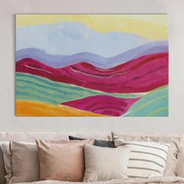 Bilderwelten Akustikbild Sonnige Abstrakte Landschaft