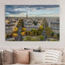 Bilderwelten Akustikbild Natur beige Motiv Schallschutzbild - Nice day in Paris - Architektur Wohnzimmer Schlafzimmer