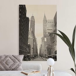 Bilderwelten Akustikbild Stadt beige Vintage Schallschutzbild - USA Postcard - Amerika Wohnzimmer Schlafzimmer