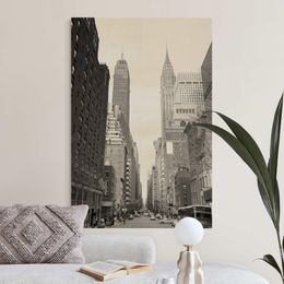 Bilderwelten Akustikbild Stadt beige Vintage Schallschutzbild - USA Postcard - Amerika Wohnzimmer Schlafzimmer