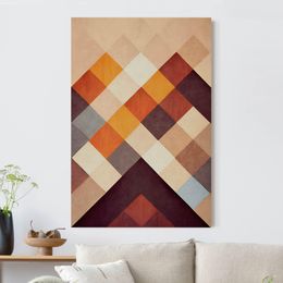 Bilderwelten Akustikbild Warmes Geometrie Muster