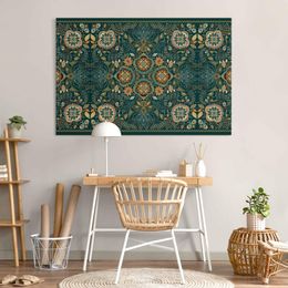 Bilderwelten Akustikbild Spirituell gr&uuml;n Orientalisch Schallschutzbild - Detailliertes Boho Muster in Gr&uuml;n - Paisley Wohnzimmer Schlafzimmer