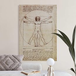 Bilderwelten Akustikbild originell braun modern Schallschutzbild - Da Vinci - Wandbild Wohnzimmer Schlafzimmer