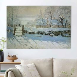 Bilderwelten Akustikbild Wald weiss modern Schallschutzbild - Claude Monet - Die Elster - B&auml;ume Wohnzimmer Schlafzimmer
