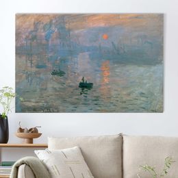 Bilderwelten Akustikbild originell blau modern Schallschutzbild - Claude Monet - Impression - Wandbild Wohnzimmer Schlafzimmer