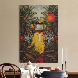 Akustikbild Vintage Fernseher im Dschungel