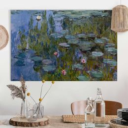 Bilderwelten Akustikbild originell violett modern Schallschutzbild - Claude Monet - Seerosen (Nympheas) - Wandbild Wohnzimmer Schlafzimmer