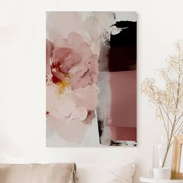 Bilderwelten Akustikbild Blumen rosa modern Schallschutzbild - Abstrakte Blume Rosa - Wandbild Wohnzimmer Schlafzimmer