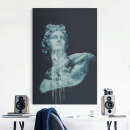 Bilderwelten Akustikbild originell blau Fotomontage Schallschutzbild - Apollo mit Kristallen - Wandbild Wohnzimmer Schlafzimmer
