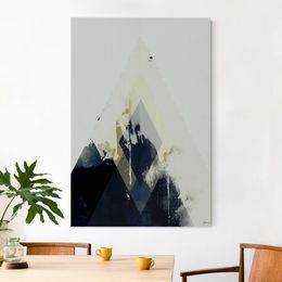 Bilderwelten Akustikbild weiss Abstrakt Schallschutzbild - Rauten am abstrakten Meeresgrund - Wandbild Wohnzimmer Schlafzimmer