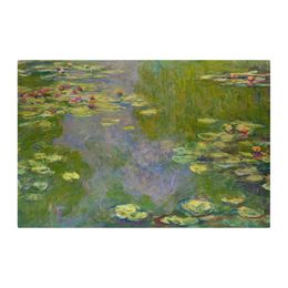 Bilderwelten Akustikbild Blumen gr&uuml;n Tropisch Schallschutzbild - Claude Monet - Gr&uuml;ne Seerosen - Pflanzen Wohnzimmer Schlafzimmer