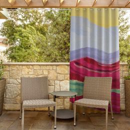 Bilderwelten Outdoor Vorhang nach Ma&szlig; blickdicht bunt Natur Abstrakt mit &Ouml;sen - Sonnige Abstrakte Landschaft - Landschaft Balkon Pergola