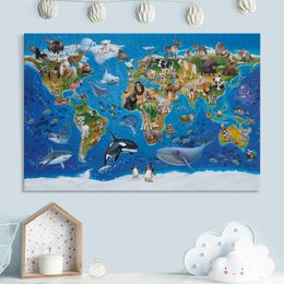 Akustikbild Animal Club International - Weltkarte mit Tieren