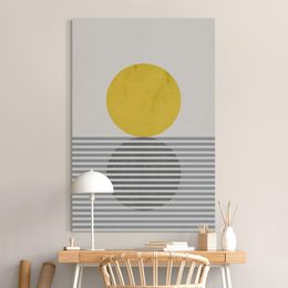 Bilderwelten Akustikbild originell beige Abstrakt Schallschutzbild - Sonnenaufgang - Wandbild Wohnzimmer Schlafzimmer
