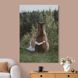 Akustikbild M&auml;dchen mit Braunb&auml;r