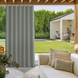 Outdoor Vorhang nach Ma&szlig; blickdicht - Unique Eucalyptus - gr&uuml;n Sonnenschutz Unifarben mit &Ouml;sen wetterfest Balkon Pergola