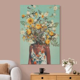 Akustikbild Blumen Portr&auml;t - Gelbe Rosen