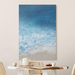 Bilderwelten Akustikbild Strand blau maritim Schallschutzbild - Ebbe und Flut in Farbe I - Landschaft Wohnzimmer Schlafzimmer