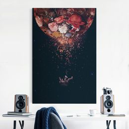 Bilderwelten Akustikbild Blumen schwarz Fotomontage Schallschutzbild - Enkel Dika - Kosmische Blumen - Himmel Wohnzimmer Schlafzimmer