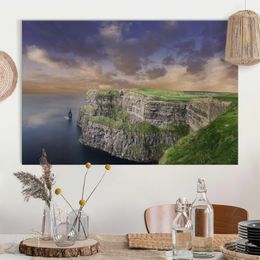 Bilderwelten Akustikbild Strand gr&uuml;n Motiv Schallschutzbild - Cliffs Of Moher - K&uuml;ste Wohnzimmer Schlafzimmer