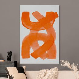 Akustikbild Orange Pinselstriche