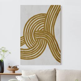 Bilderwelten Akustikbild originell beige Abstrakt Schallschutzbild - Knoten braun - Wandbild Wohnzimmer Schlafzimmer