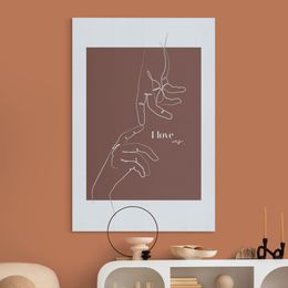 Akustikbild Line Art - H&auml;nde I love us