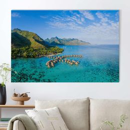 Bilderwelten Akustikbild Strand t&uuml;rkis Tropisch Schallschutzbild - Dream of Moorea - Himmel Wohnzimmer Schlafzimmer