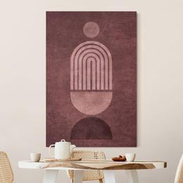 Bilderwelten Akustikbild originell braun Vintage Schallschutzbild - Boho Geometrie - Retro Wohnzimmer Schlafzimmer