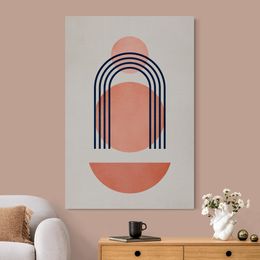 Akustikbild Abstrakte Formen in Rosa und Blau